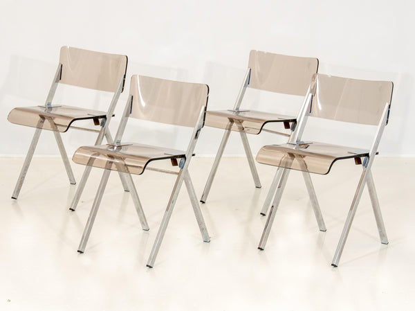Set of Four Lucite Folding Chairs – Modern Antiquarian